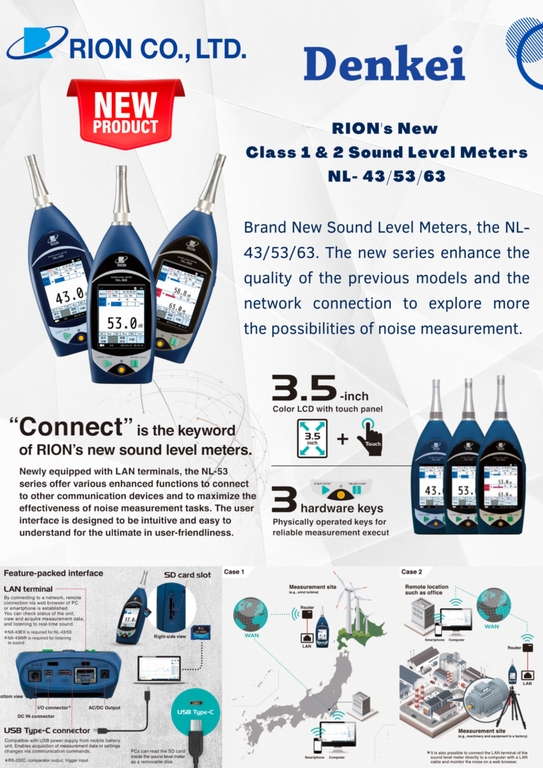 RION NEW RELEASE SOUND LEVEL METER | PT. NIHON DENKEI INDONESIA Jakarta
